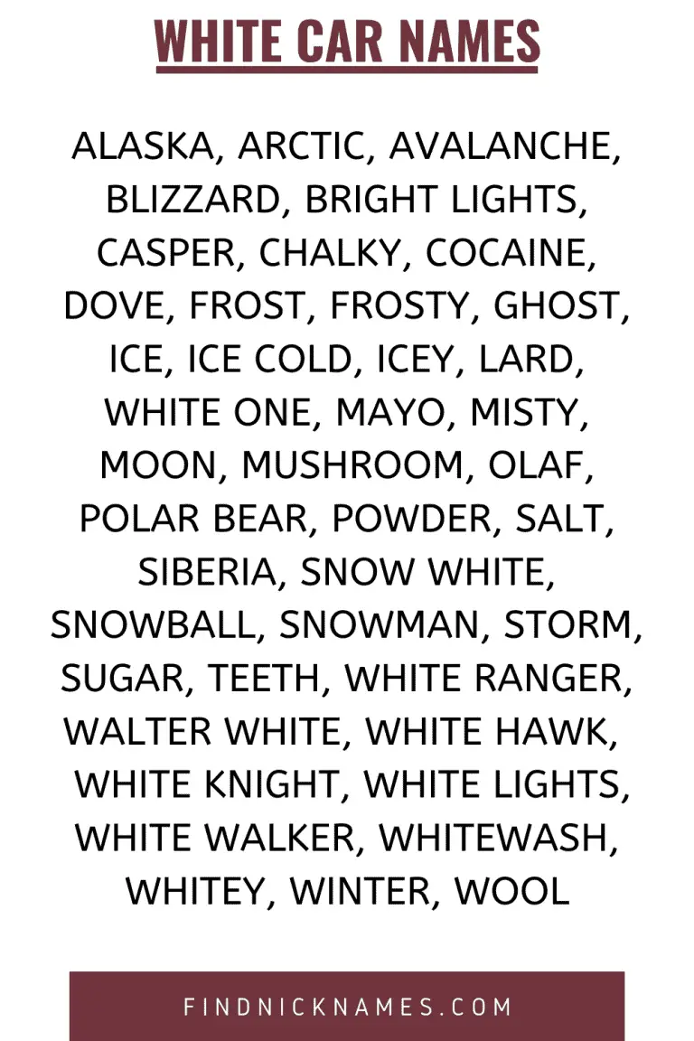 White Car Names 90 Names For A White Car Find Nicknames White Car Names 90 Names For A White Car Find Nicknames