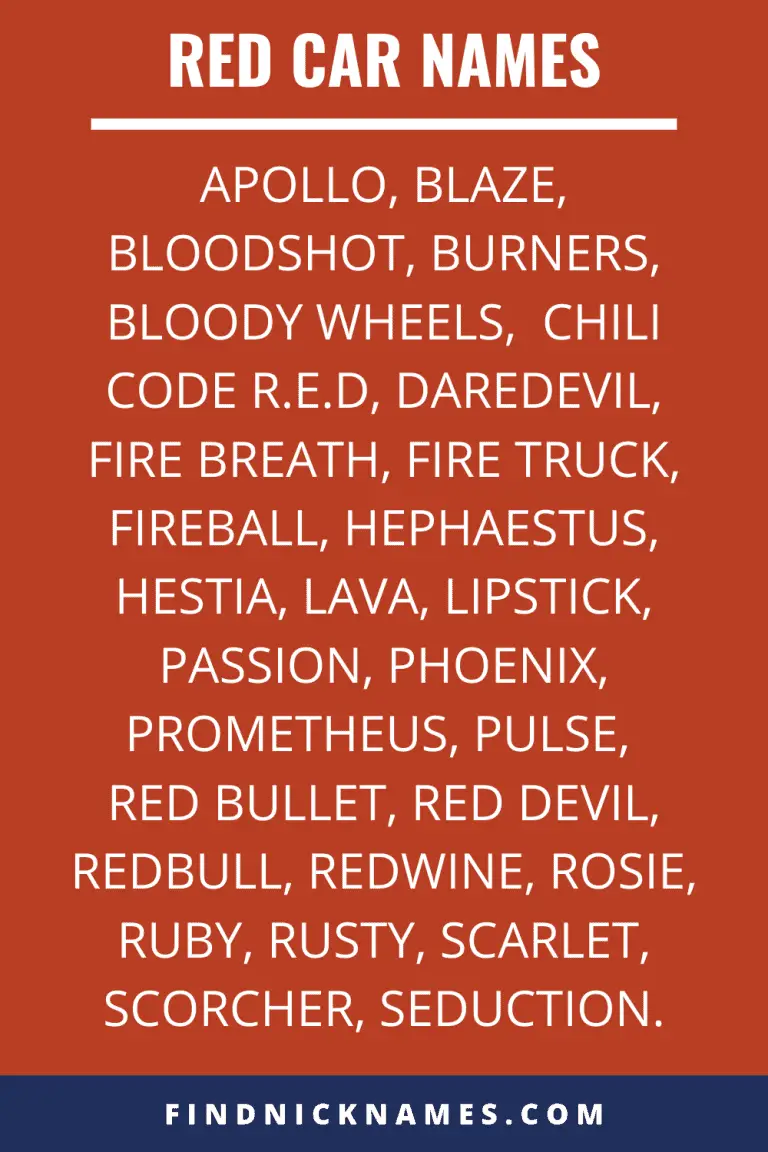 90 Awesome Red Car Names What Should I Name My Red Car 